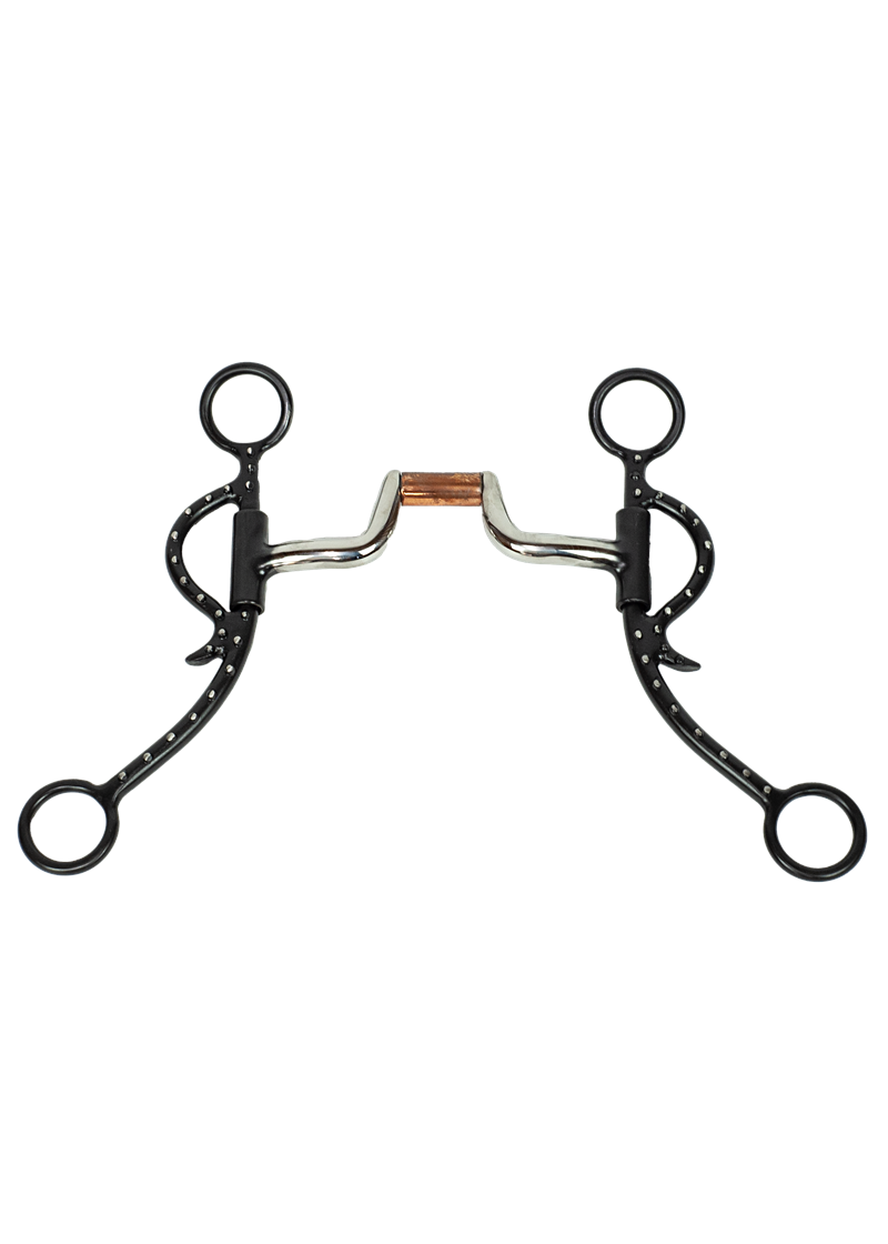 Bit - Black Dotted Hinged Port Bit – K&K Livestock Co.